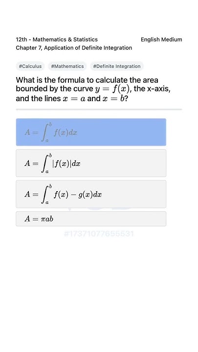 Calculus Area Under Curve Formula Explained - YouTube