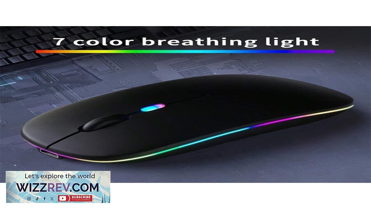 Wireless Luminous Ultra Thin Mouse 2.4G+BT Ergonomic Design USB ...
