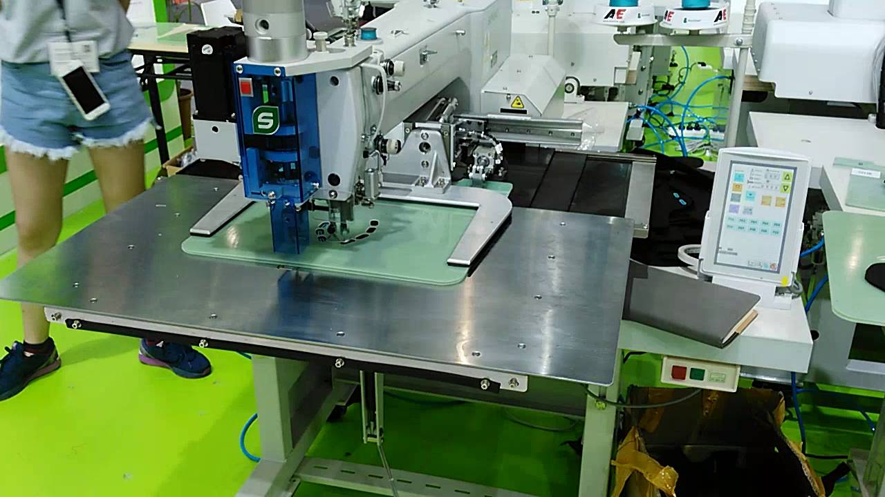 Shoes lace hole stitching and punching machine - YouTube