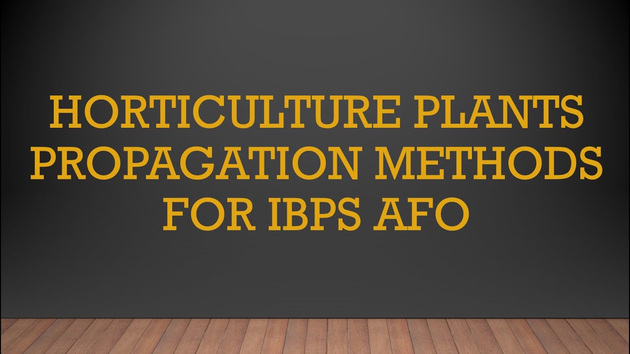 HORTICULTURE PLANT PROPAGATION METHODS/TECHNIQUES BUDDING,GRAFTING ...