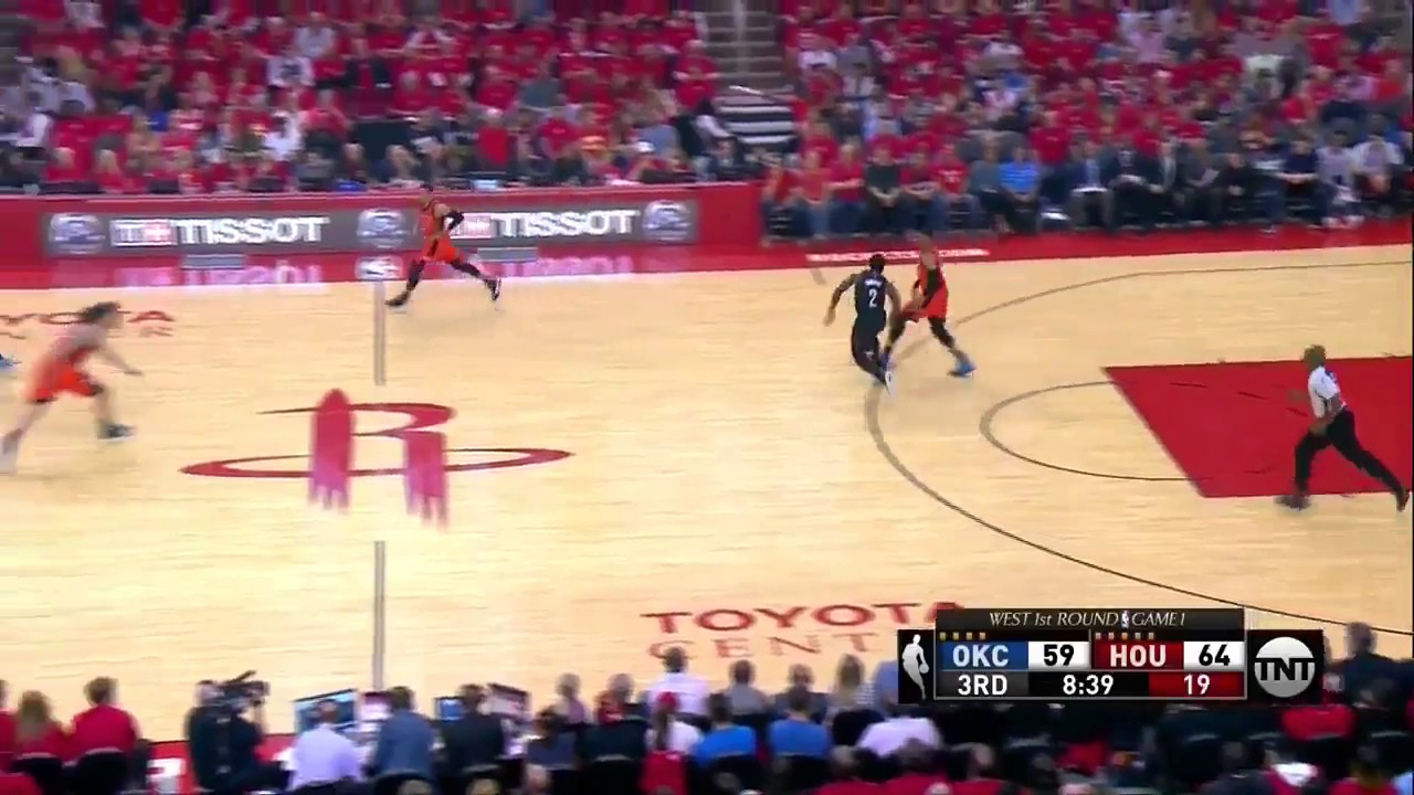 Steven Adams Levels Patrick Beverley On A Screen - YouTube