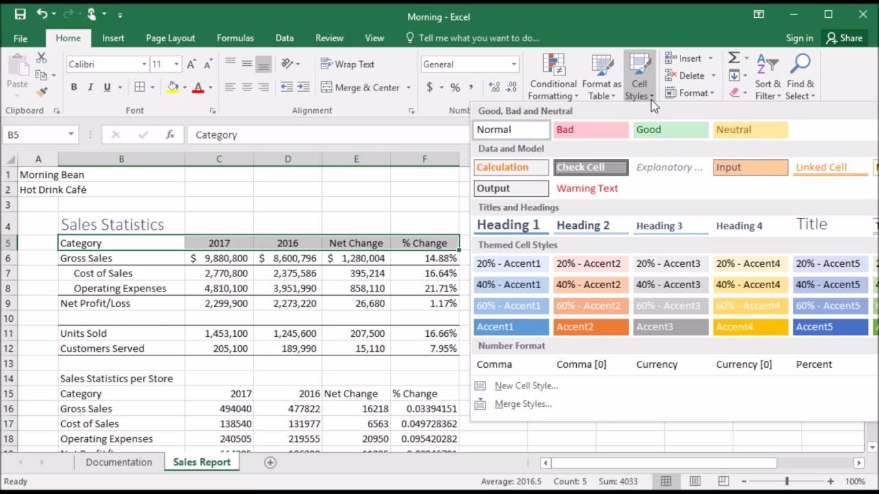 223 How To Apply Cell Styles To Worksheet In Excel 2016 YouTube 223-how-to-apply-cell-styles-to-worksheet-in-excel-2016-youtube