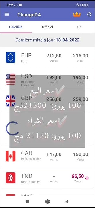 سعر صرف الدينار الجزائري مقابل بعض العملات الأجنبية ليوم 18 أفريل 2022