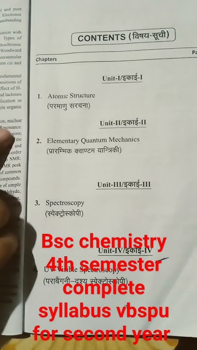 Bsc 4th semester complete chemistry syllabus|| chemistry vbspu ||vbspu syllabus - YouTube