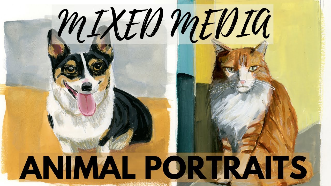 Mixed Media Animal Portraits - YouTube