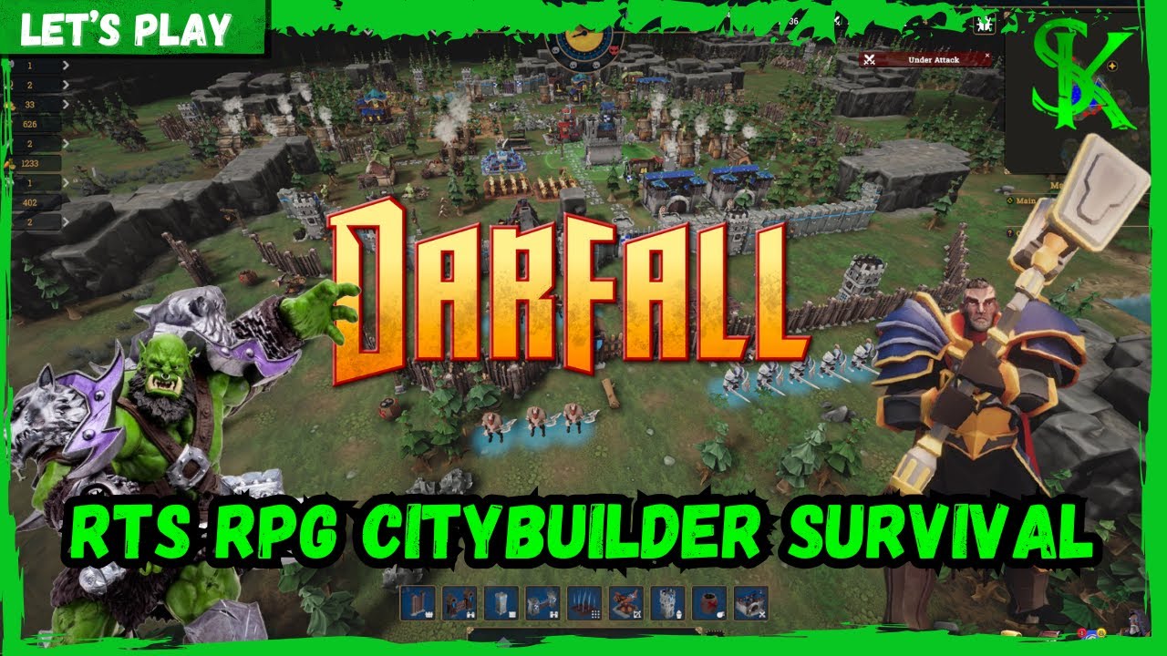 DARFALL : UNE PEPITE !! RTS, RPG, CITYBUILDER et HORDE DEFENSE à la WARCRAFT ! Let's play ...