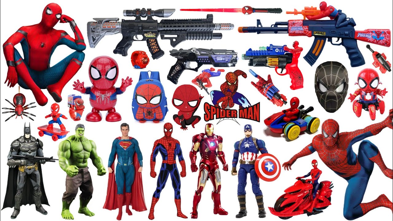 Spider Man action doll | Marvel popular toy collection | Marvel toy gun ...