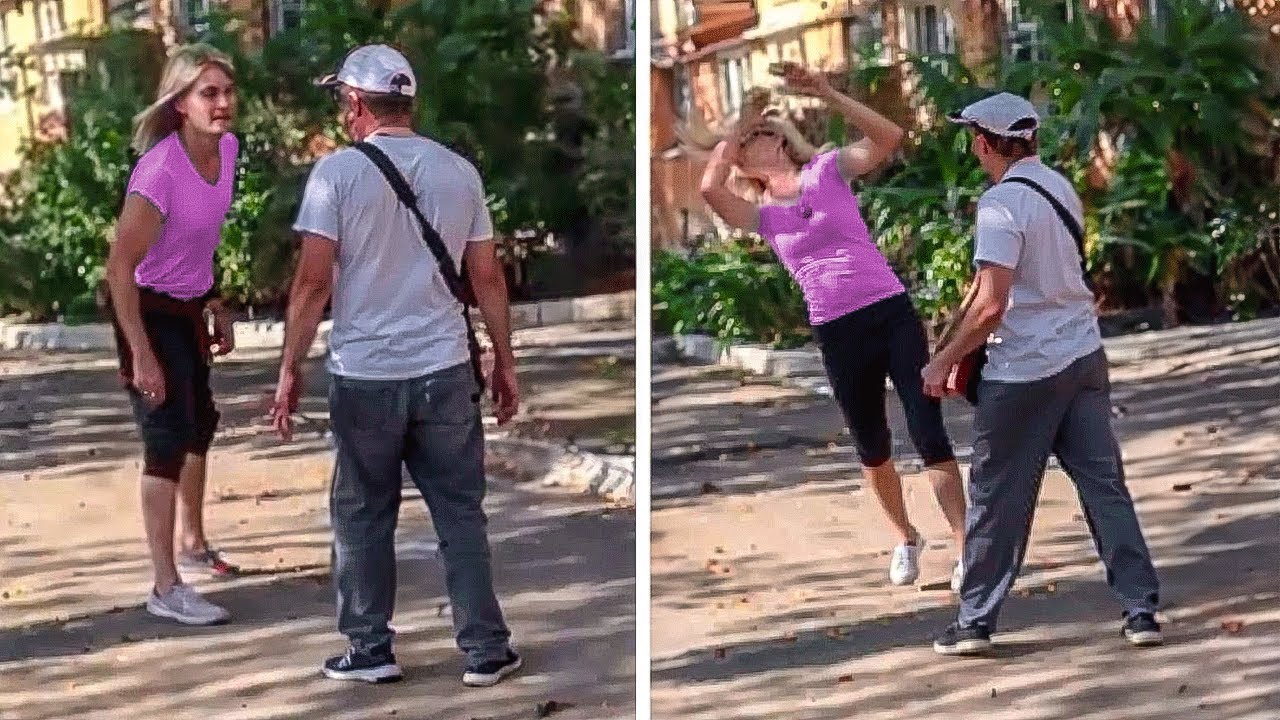 Karen SLAPS Man and Man SLAPS BACK - YouTube