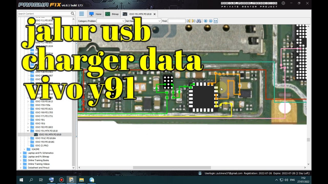 SEKEMA JALUR USB CHARGER DATA VIVO Y91 MTK SCHEMATIK - YouTube