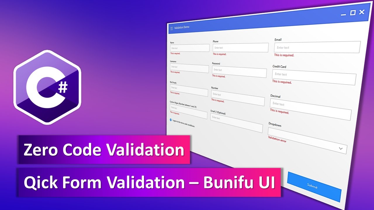 C Tutorial How To Validate Bunifu Ui Form Controls From Visual 9453