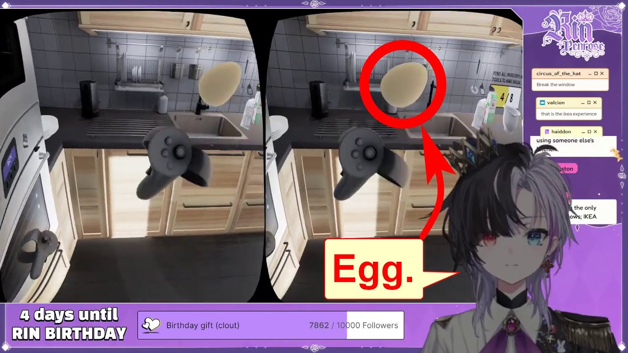 Rin's first instinct after finding eggs in VR is to throw one - YouTube