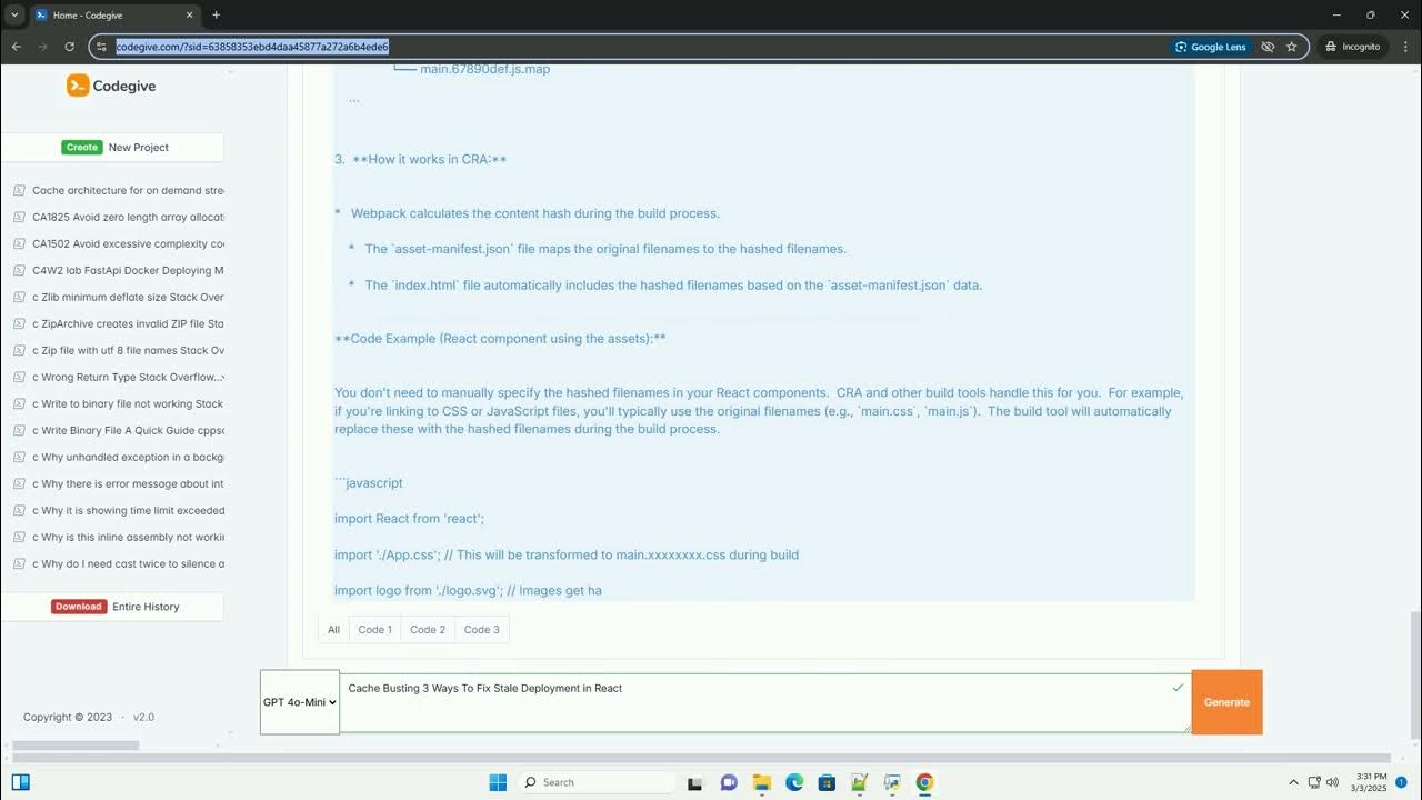 Cache Busting 3 Ways To Fix Stale Deployment in React - YouTube