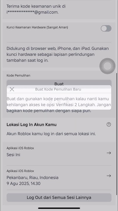 Cara Membuat Backup Code / Kode Pemulihan Roblox - YouTube