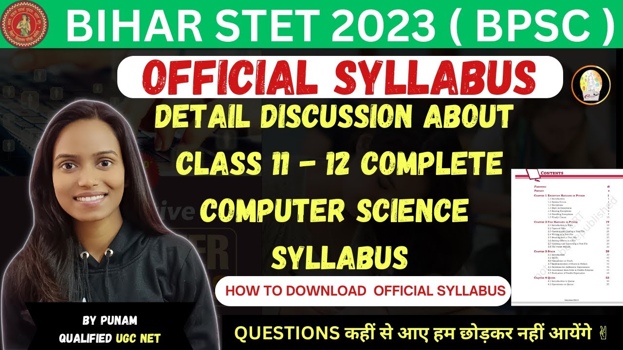 Mission Bihar Stet 2023 Detail Discussion About Official Syllabus Class 11 12 Computer
