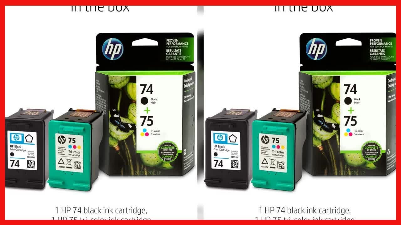 HP 74 and HP 75 | 2 Ink Cartridges | Black, Tri-color | Works with HP ...