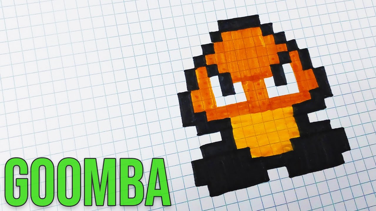 How To Draw Super Mario Goomba Drawing Goomba Handmade Pixel Art Youtube