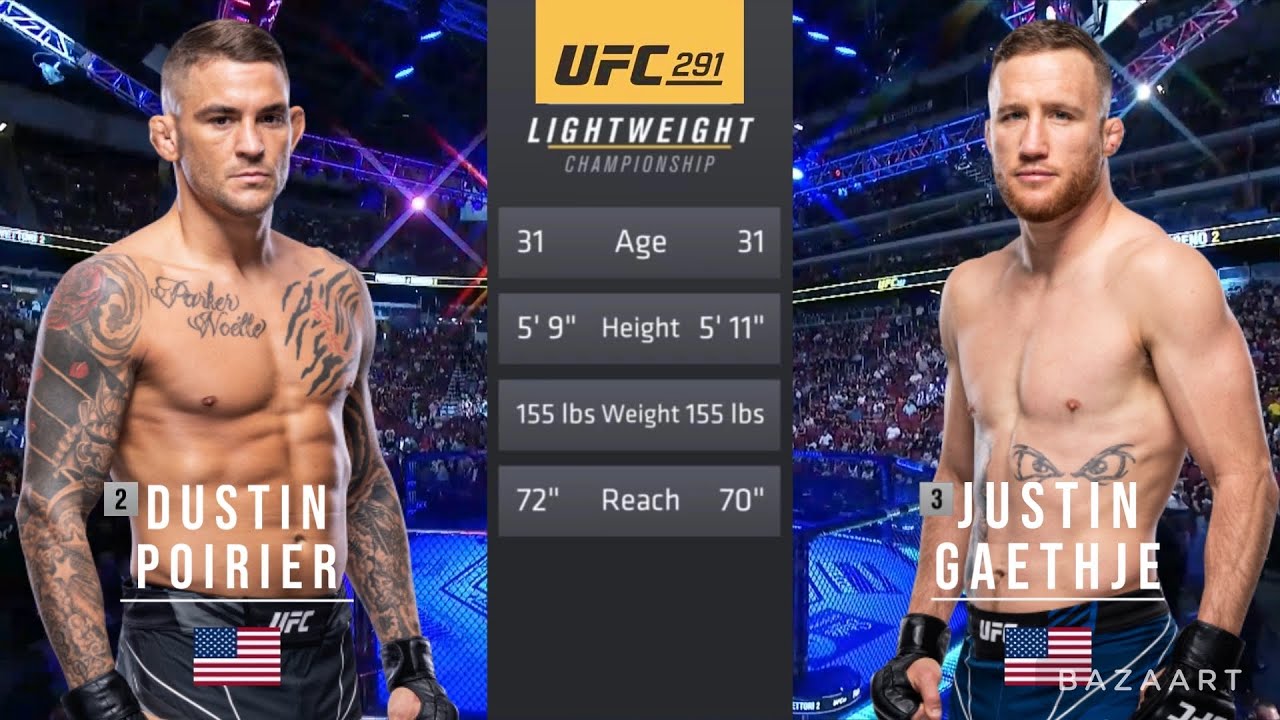 DUSTIN POIRIER VS JUSTIN GAETHJE 2 FULL FIGHT UFC 291 - YouTube