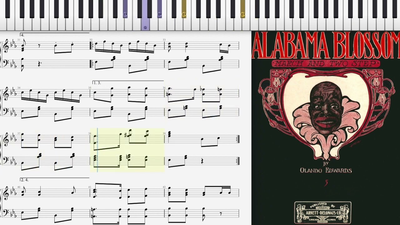 Alabama Blossoms by Orlando Edwards (1905, Ragtime piano) - YouTube
