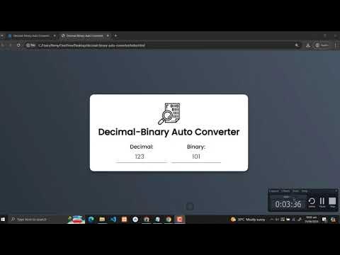 Decimal-Binary Auto Converter Using HTML, CSS and JavaScript with Source Code - YouTube