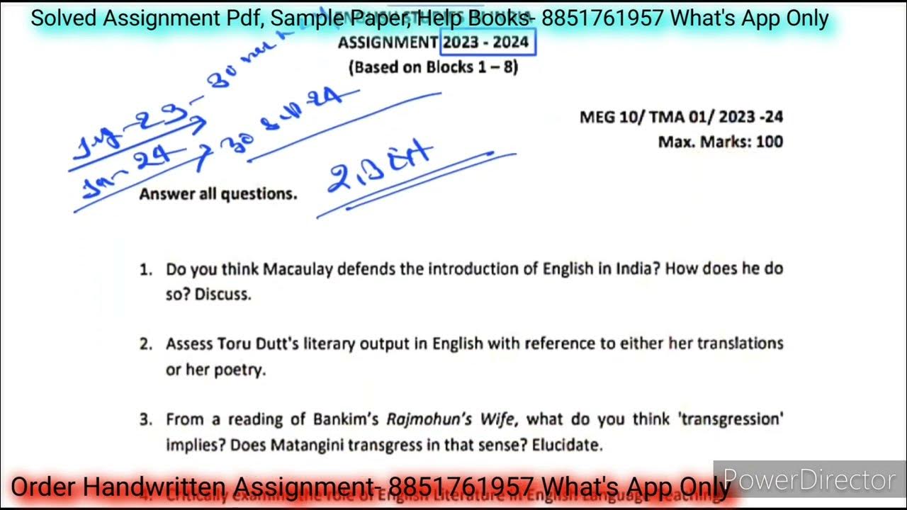 MEG 10 Solved Assignment 2023-24 | MEG 10 Solved Assignment 2024 PDF | MEG 10 solved Assignment ...