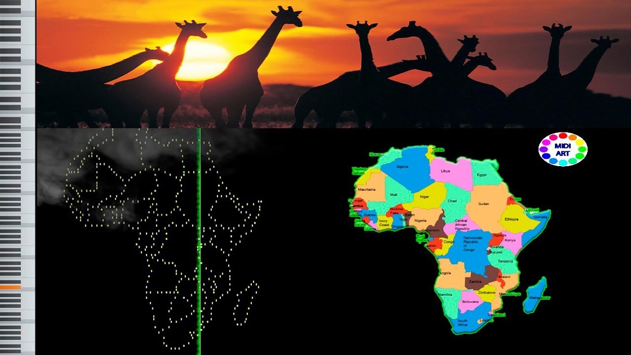 Musical map of Africa - midi art [drawing] - YouTube
