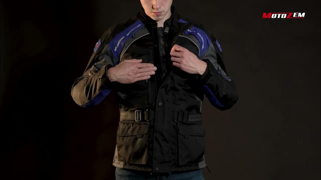 Bunda na motorku Roleff Liverpool černo modrá - YouTube