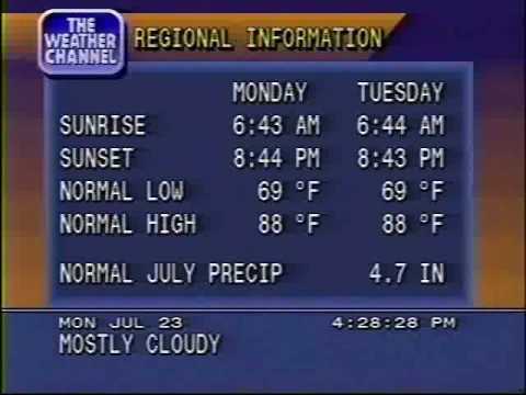 Weather Channel Local Forecast 1990 - YouTube