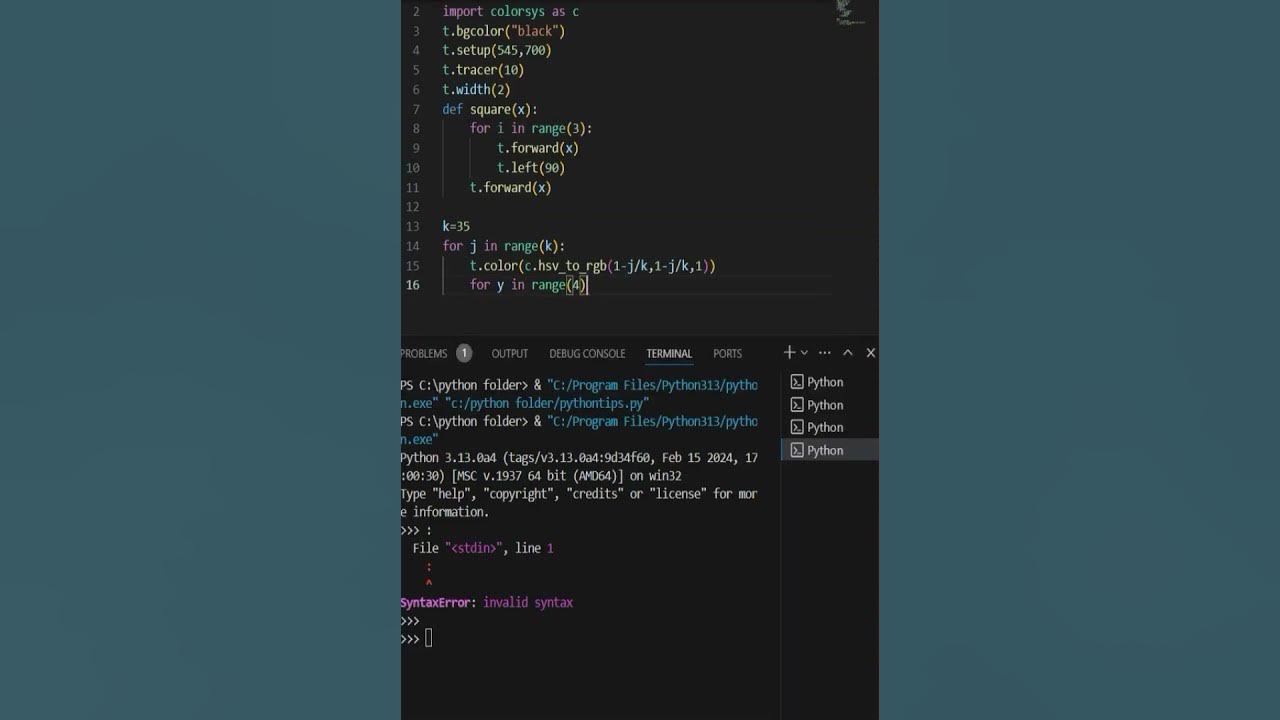 SUPER GRAPHIC ANIMATION USING PYTHON #shortvideo #python #cybersecurit #codes # ...