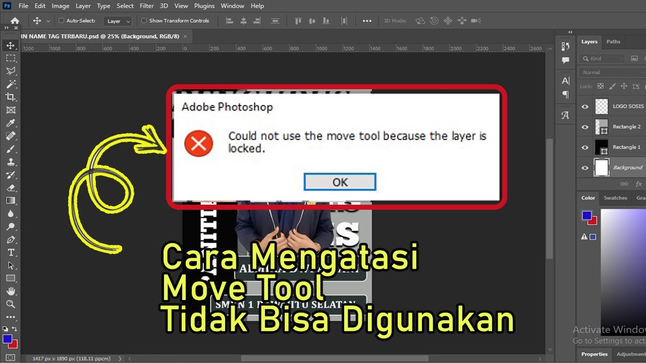Cara Mengatasi Move Tool Because The Layer Is Locked di Adobe Photoshop ...