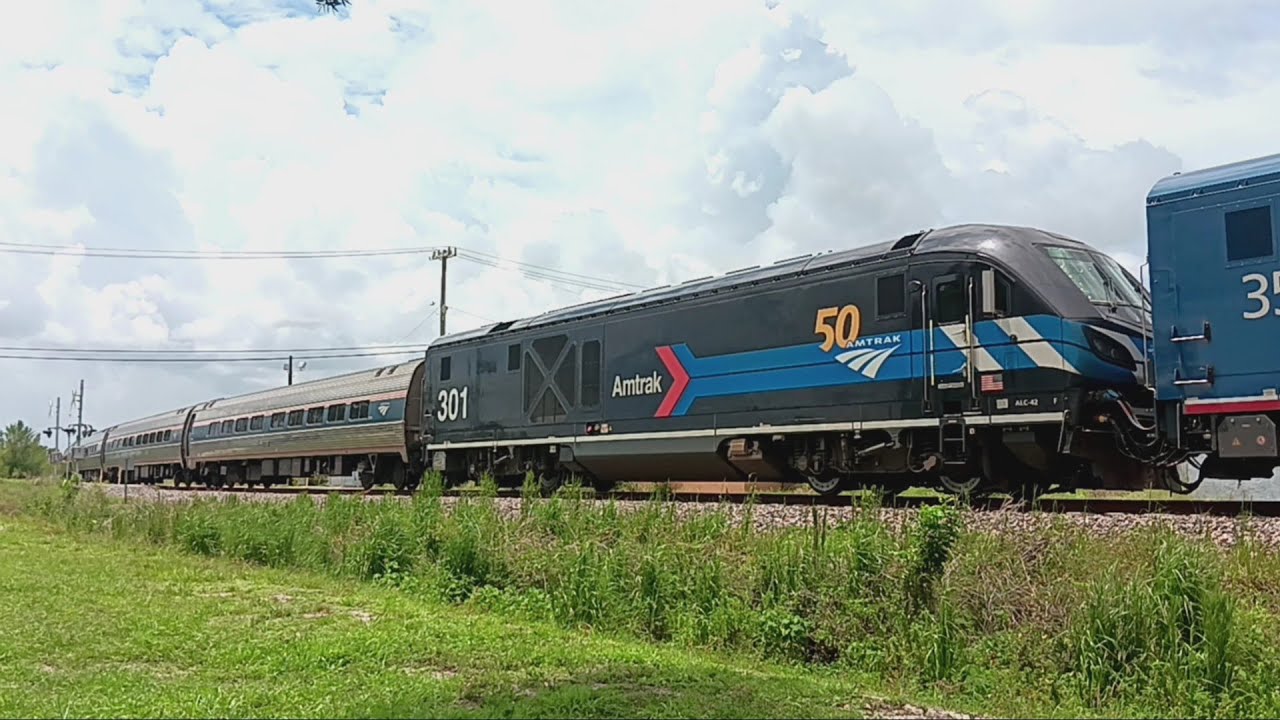 50th Ann Chargers Amtrak - CSX M452-28 - Tri-Rail two rails - 8/28/24 ...