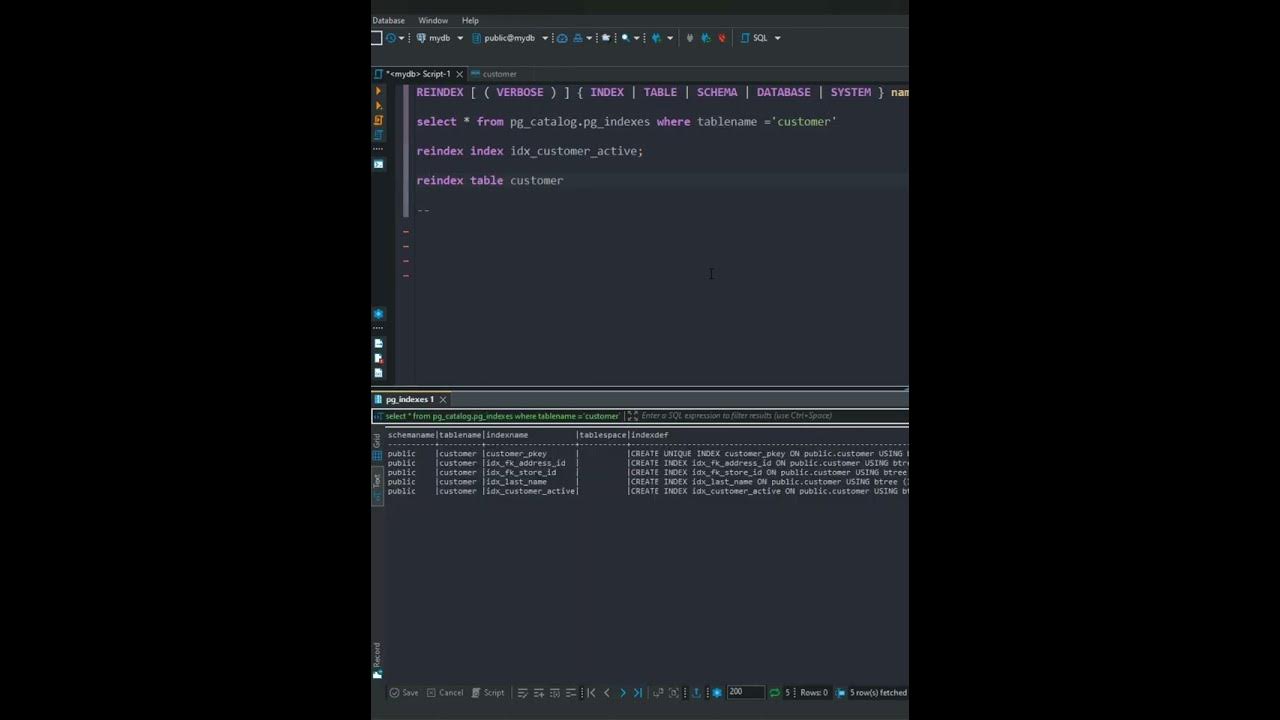 Reindex Postgresql Youtube