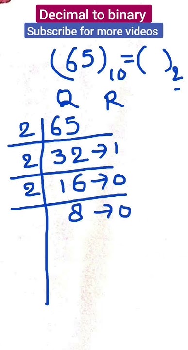 decimal to binary - YouTube