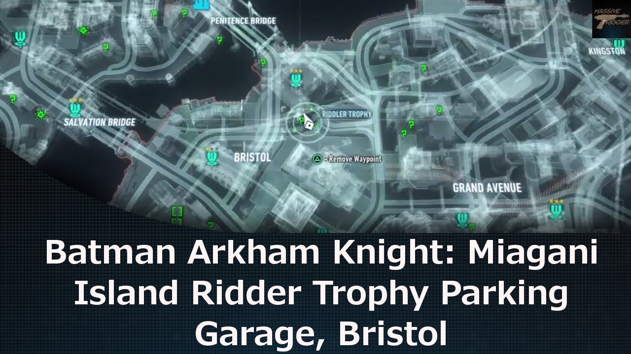 Batman Arkham Knight: Miagani Island Ridder Trophy Parking Garage ...