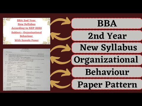 BBA 2nd Year|Organizational Behaviour Subject|New Syllabus|According to ...