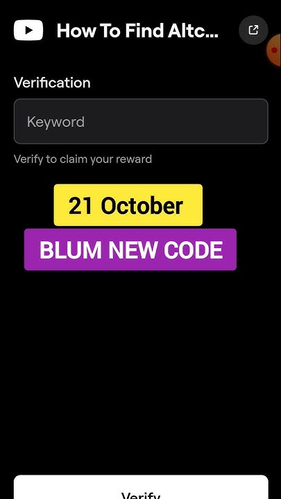 How to find altcoins | Blum New Video Code | Today 21 October Blum New Task Video - YouTube