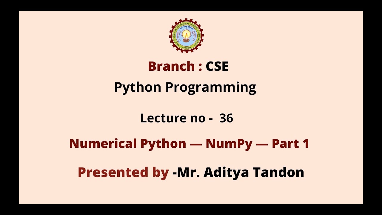 Python Programming Numerical Python Numpy Part 1 Aktu Digital 3467