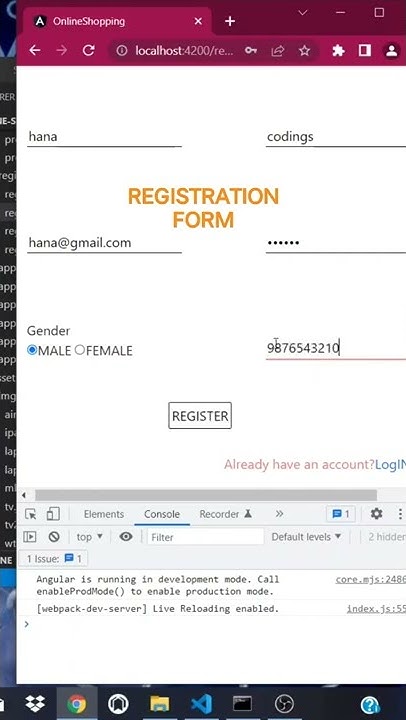 Registration Form Using Angular Shorts Angular Angulartraining Coding Form Youtube 
