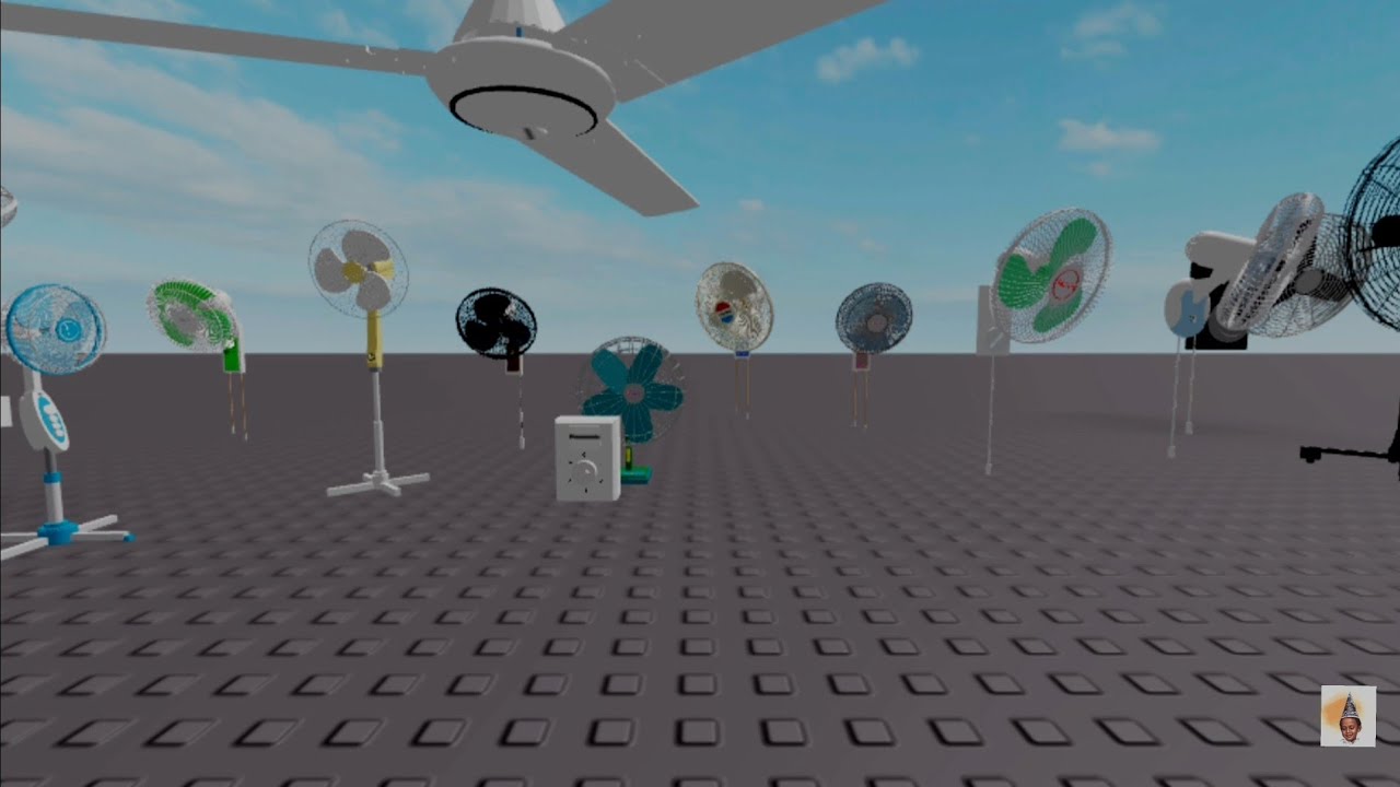 Pedestal fan,wall fan and ceiling Fans in the sky.Roblox - YouTube