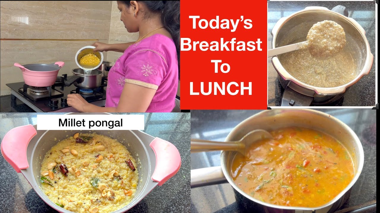 Today's Breakfast | Millet pongal | Onion Sambar| Kambu sadam |Deeps ...