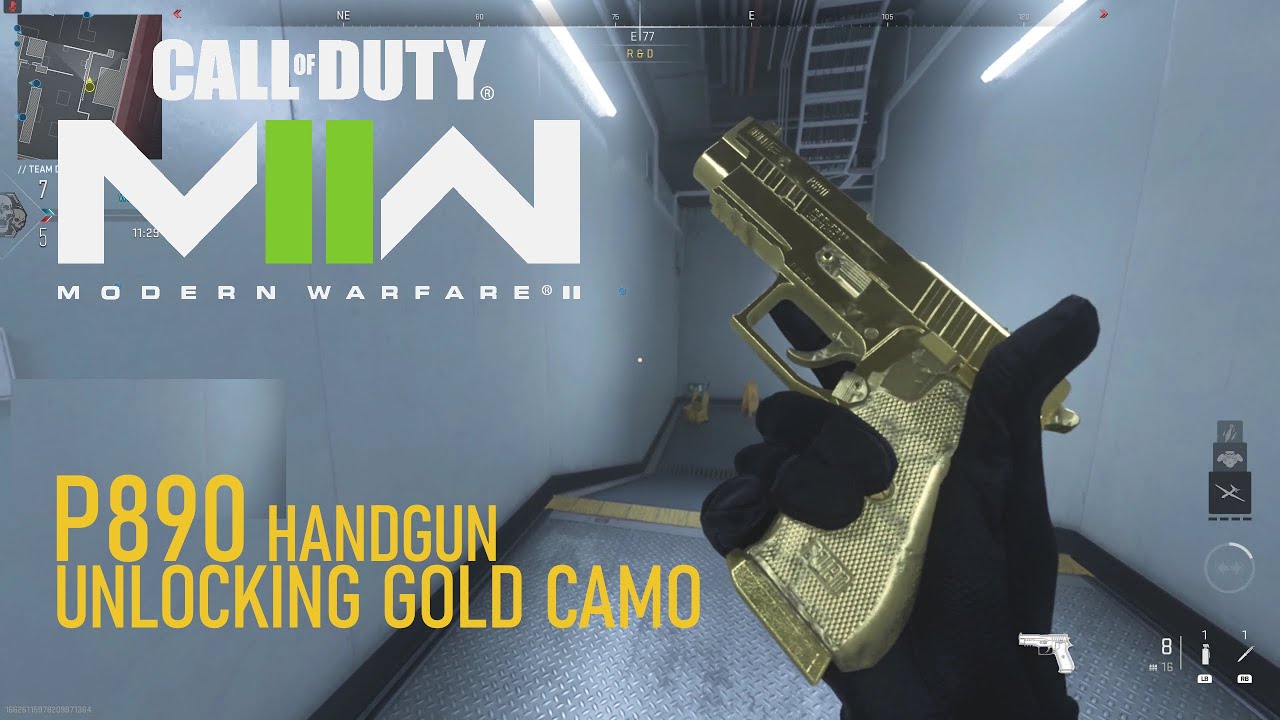 CALL OF DUTY - MODERN WARFARE 2 - UNLOCKING GOLD CAMO - P890 HANDGUN ...