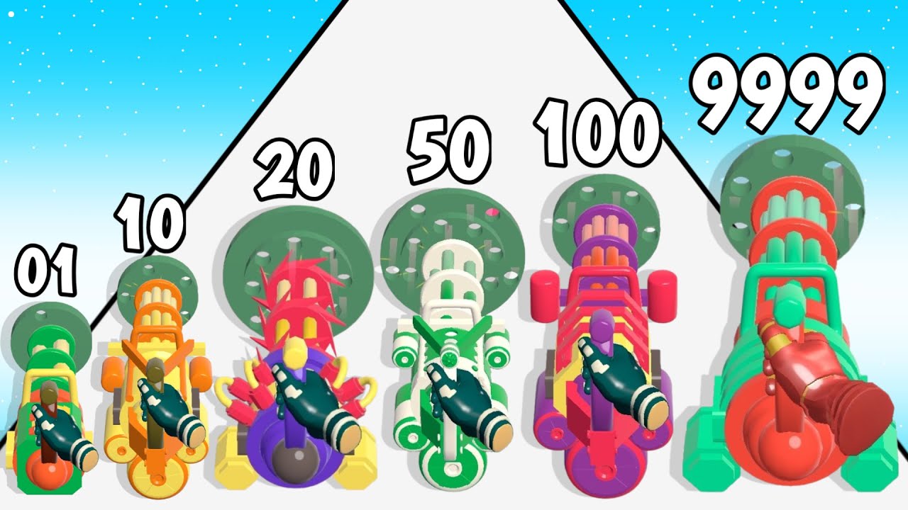 Machine Gun Rush - Level Up Gun Max Level ASMR Satisfying Gameplay ...