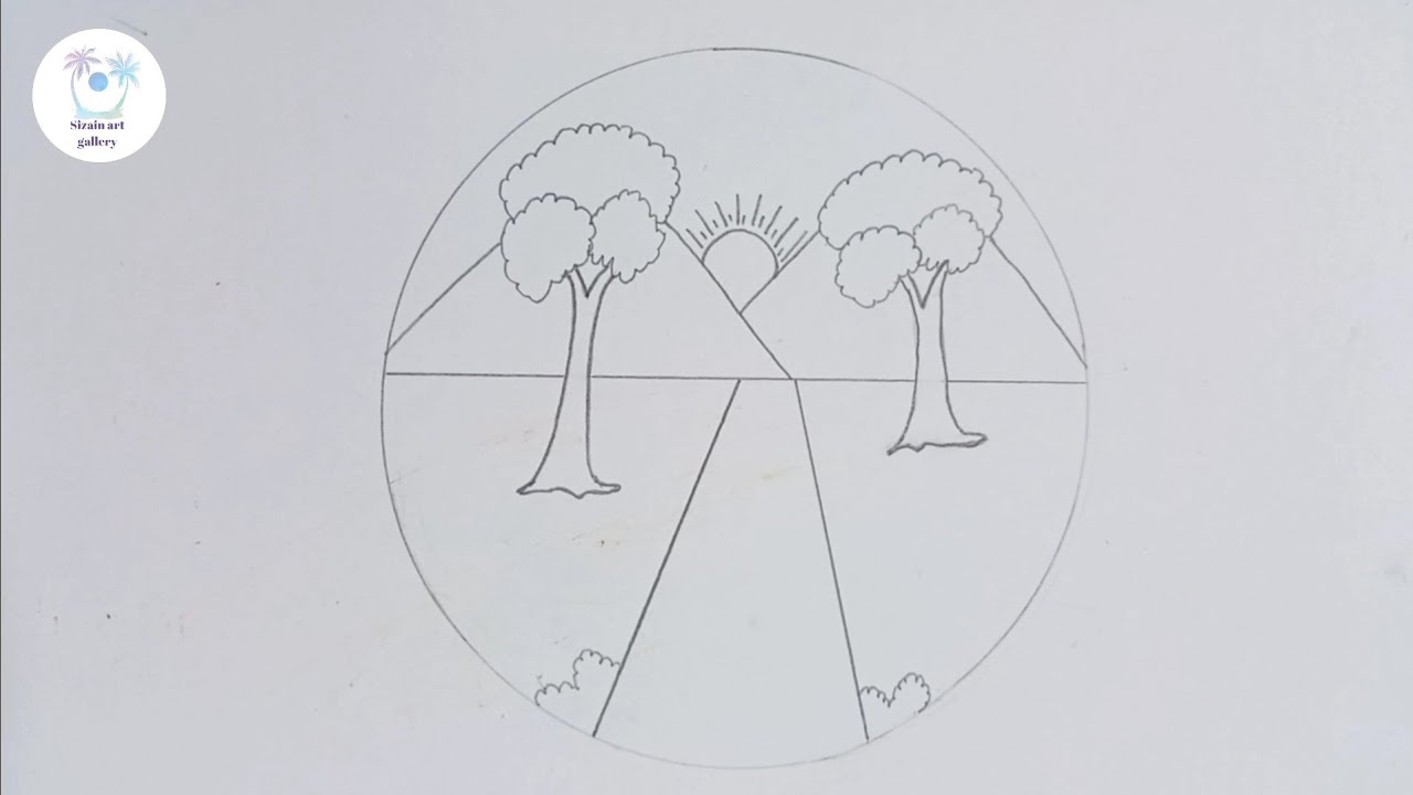 Scenery Drawing technique in very short time - Drawing for beginners ...