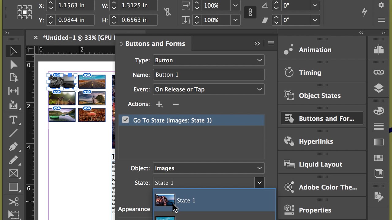 Indesign complex button actions 6 - YouTube