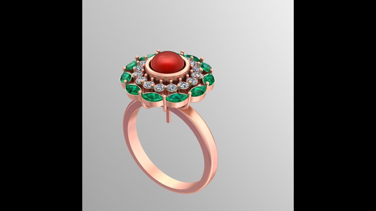 cocktail ring(rhino matrix)#youtube #3dcadmodel #diamond #cadmodelling ...