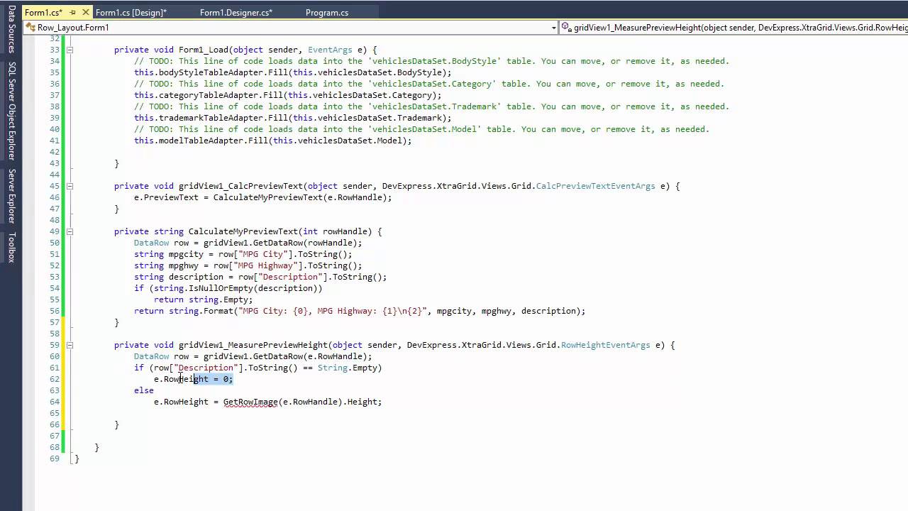 Devexpress Winforms Grid Customize Row Preview Sections Youtube