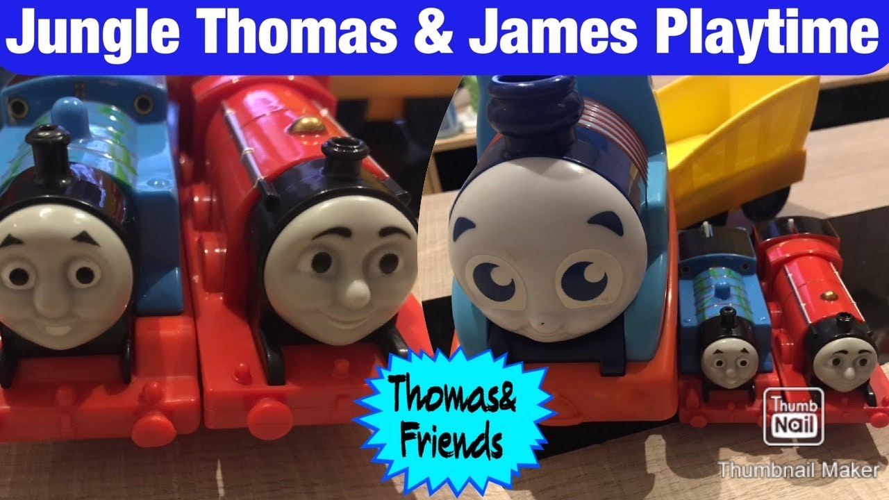 Thomas and Friends | Jungle Thomas and James playtime and race - YouTube