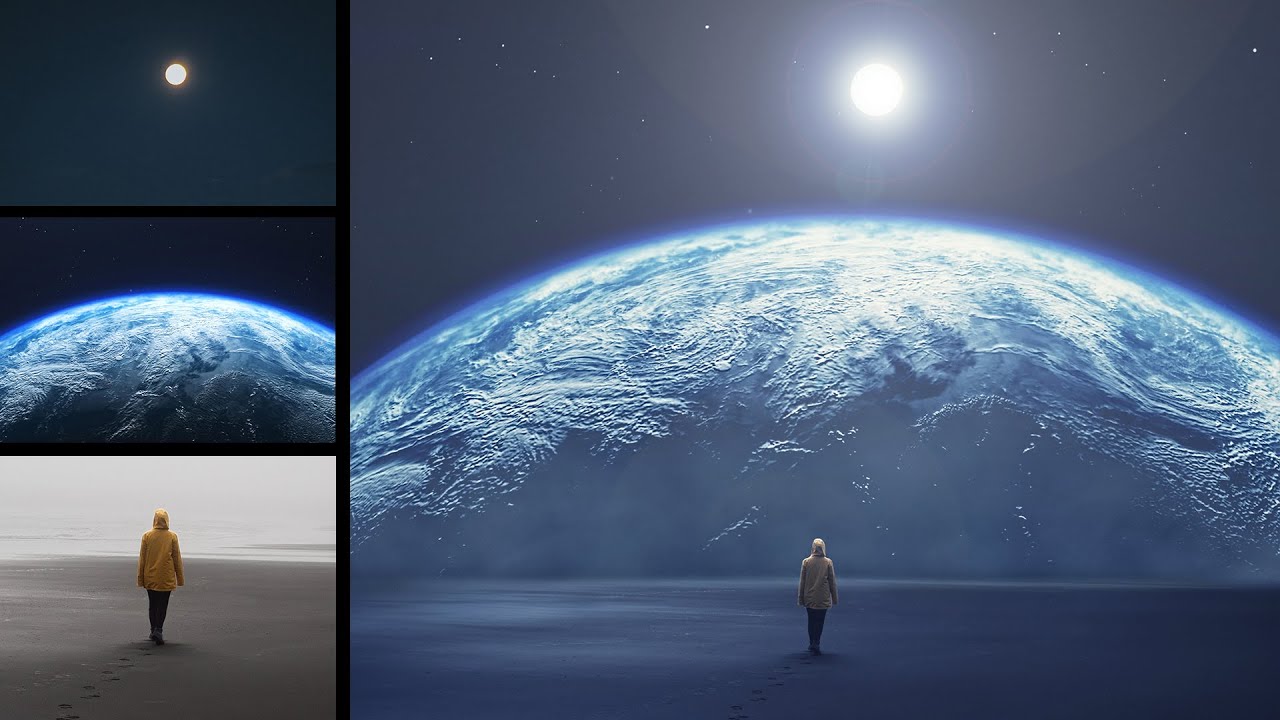 Surreal Planet Rising Photo Manipulation Photoshop Tutorial - YouTube
