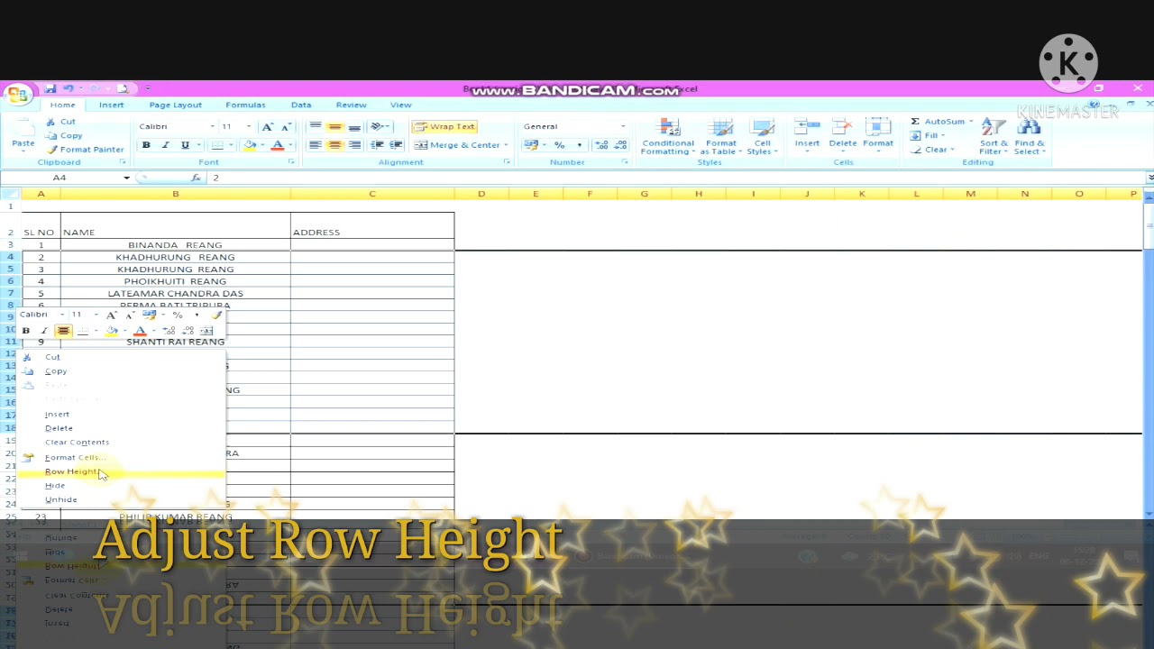 Adjust Row Height In Excel Sheet YouTube Adjust Row Height In Excel Sheet YouTube