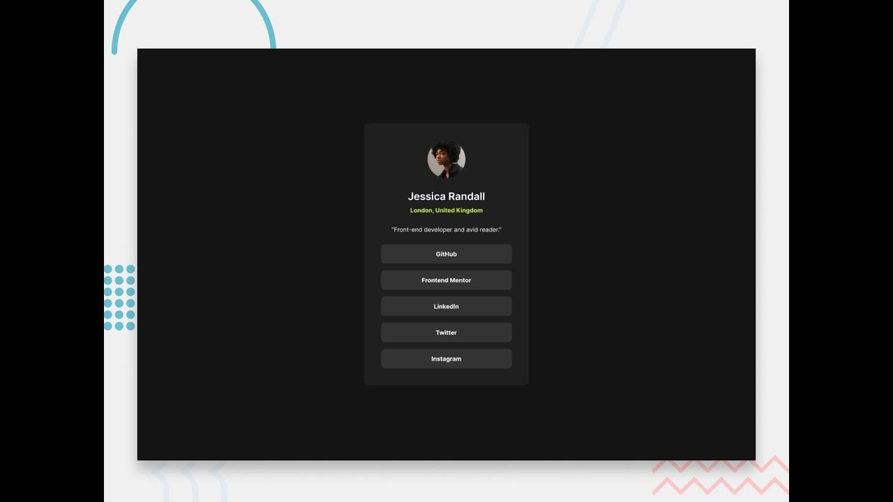Social Links Profile | Frontend Mentor Challenge - YouTube