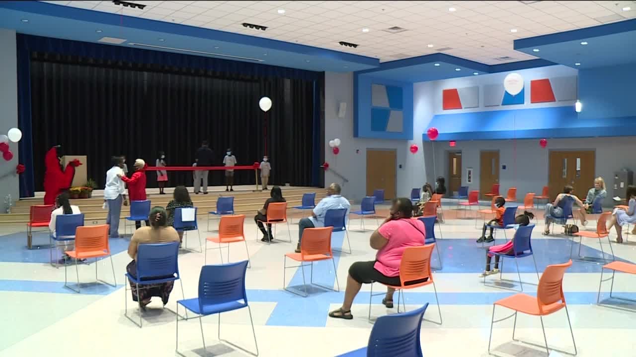 Ribbon cutting at Cardinal Elementary in Richmond, Virginial - YouTube